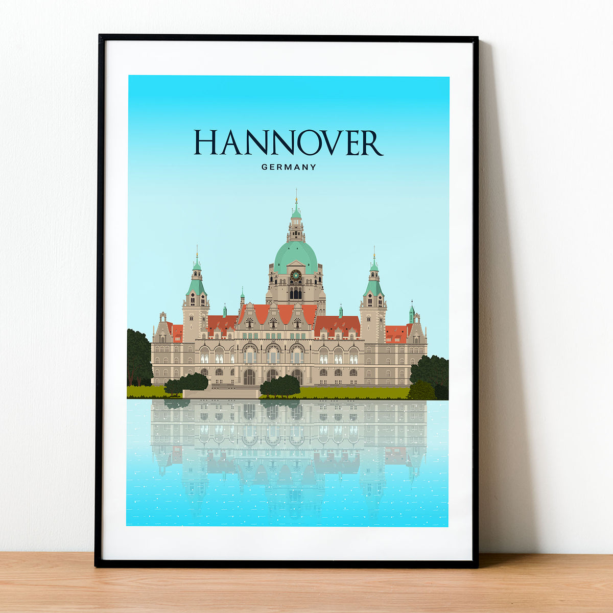 Hannover, Germany, day city poster– Kawaink