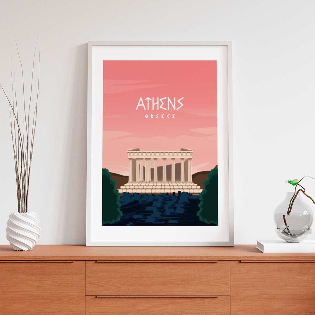 Athens pink poster– Kawaink